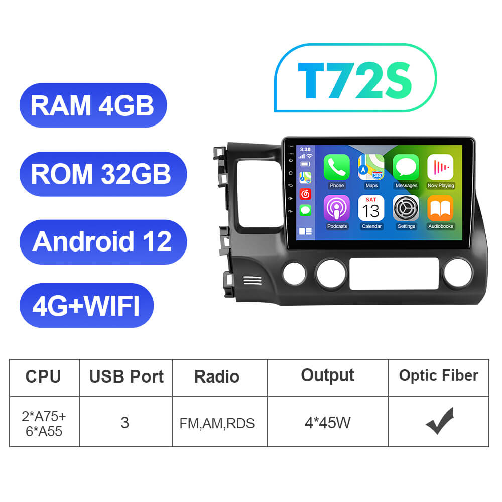 Android 12 Head Unit For Honda Civic 2006-2012 Car Radio Multimedia ...