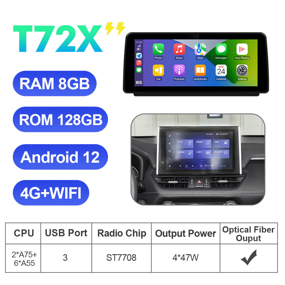 12.3 Inch Android 12 Apple Carplay Car Stero For Toyota RAV4 2019 ...