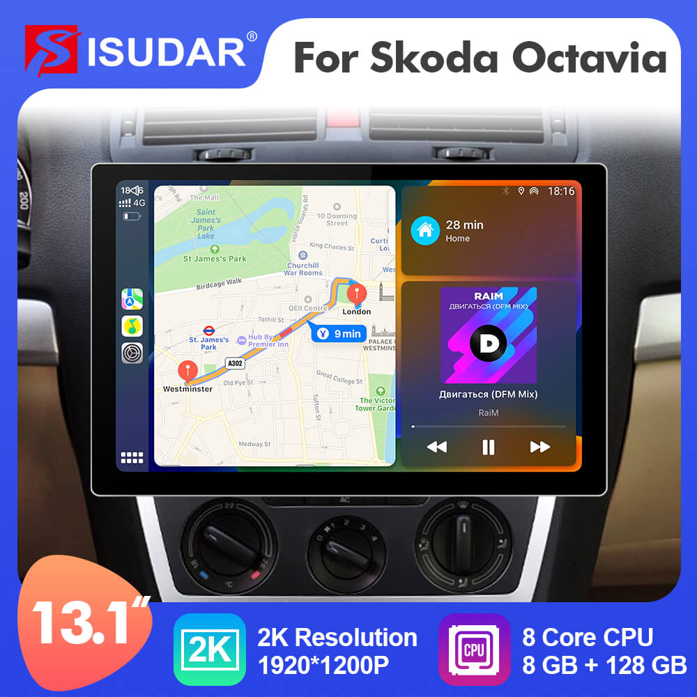 ISUDAR 13.1'' Android 12 Car Multimedia Radio Carplay Player For Skoda ...