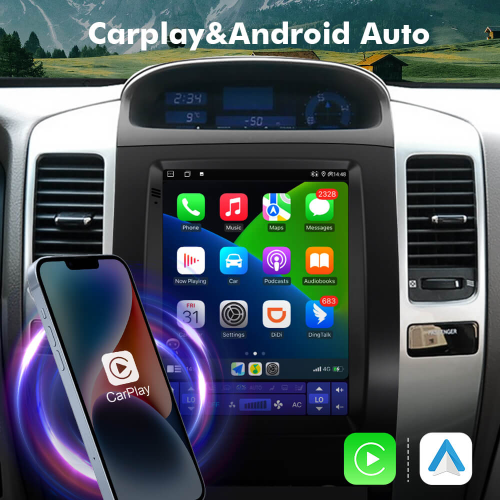 ISUDAR Android 12 Tesla style Car Radio For Toyota Land Cruiser Prado ...