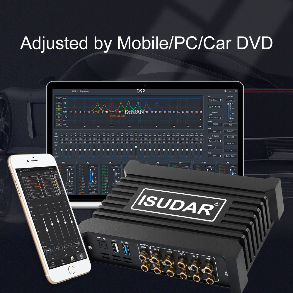 ISUDAR DA410 Car DSP Amplifier For VW/TOYOTA/HONDA/Mazda/Nissan/Ford ...