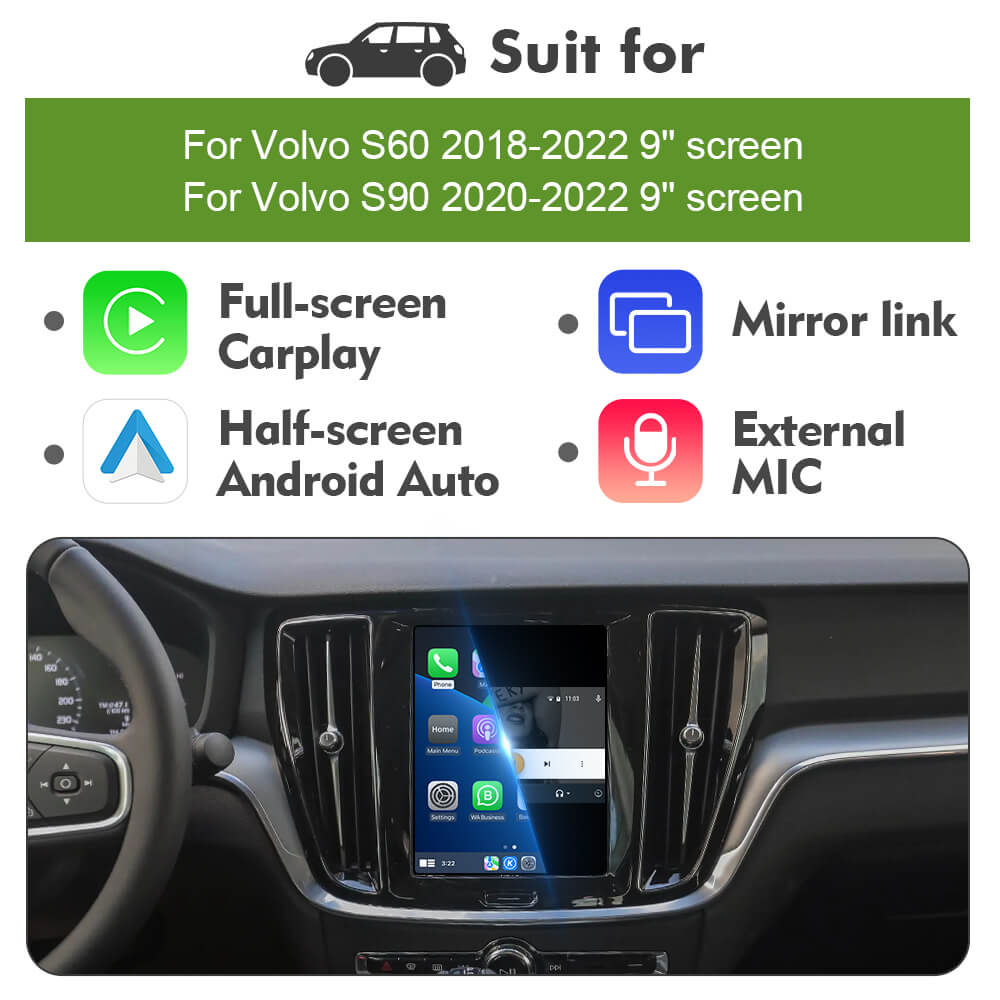 ISUDAR V2 Apple Carplay Kit Module for Sensus upgrade Volvo XC90/XC60/XC40/S90/S60/V60 Full ...