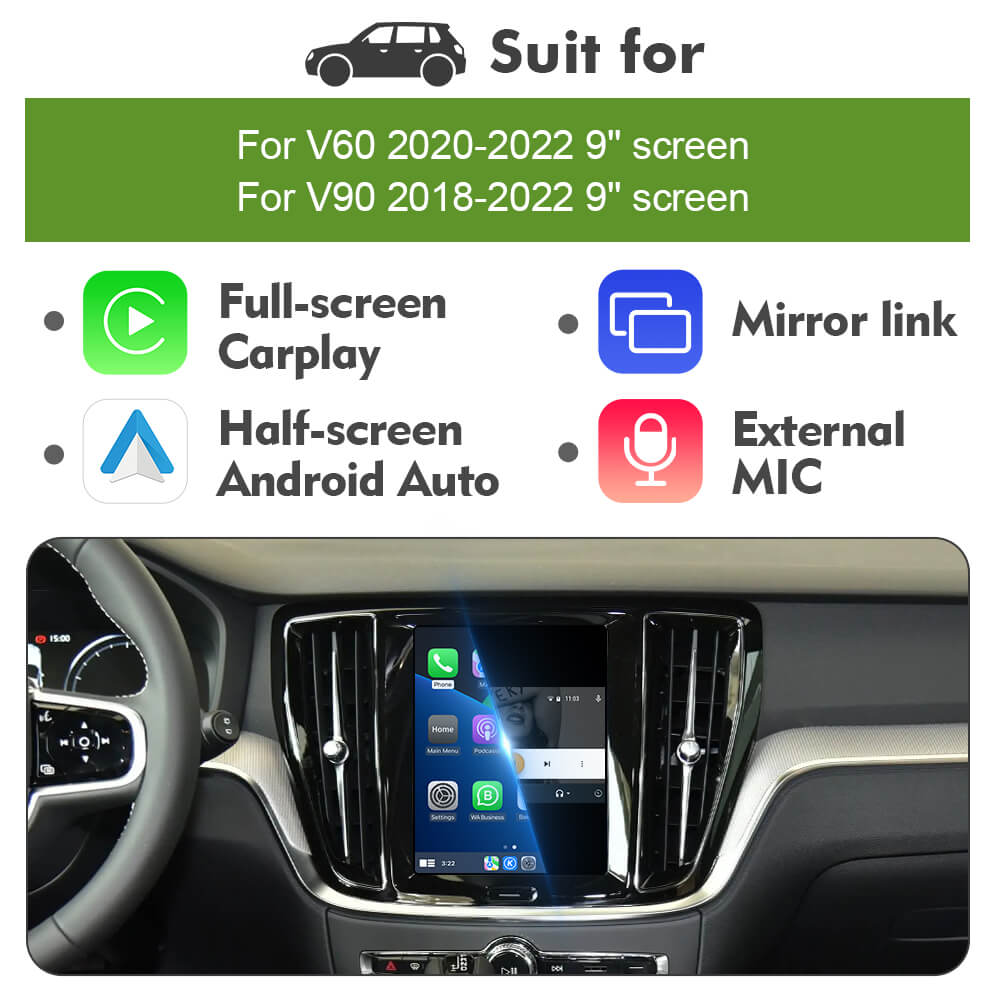 ISUDAR V2 Apple Carplay Kit Module for Sensus upgrade Volvo XC90/XC60/XC40/S90/S60/V60 Full ...