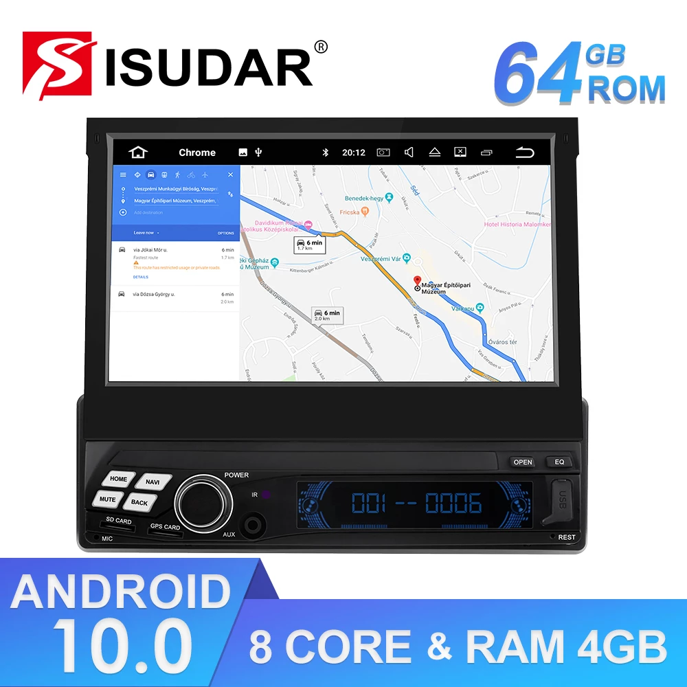 Isudar Universal Car Multimedia Player 1 Din Android 10 7 Inch ...