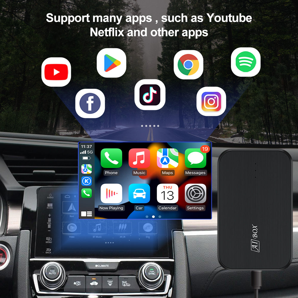 Android 10 Carplay Ai Box 4 Core Car Audio For VW Audi Merceders Toyota ...