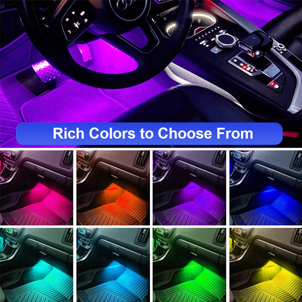 Car Interior Led Ambient Ambient Foot Light with USB Wireless Remote ...