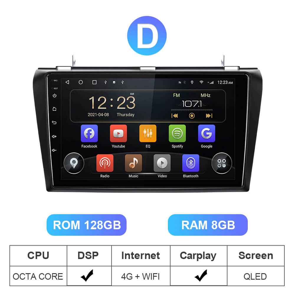 Car Multimedia 8 Core RAM 6G DVR For MAZDA 3 2004 2005 2006-2009 ...