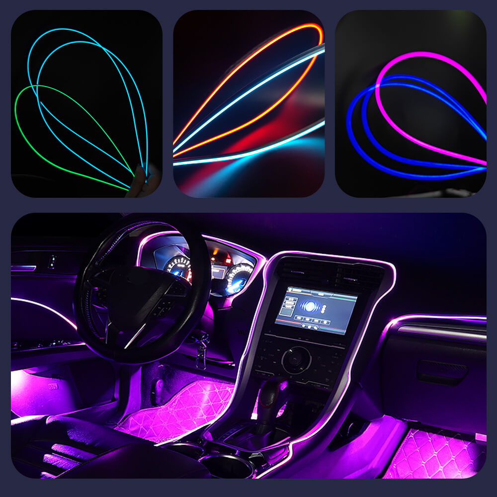 Ambient Car Light 64 RGB Color 20 in 1 Interior Gradient Lights Strip ...