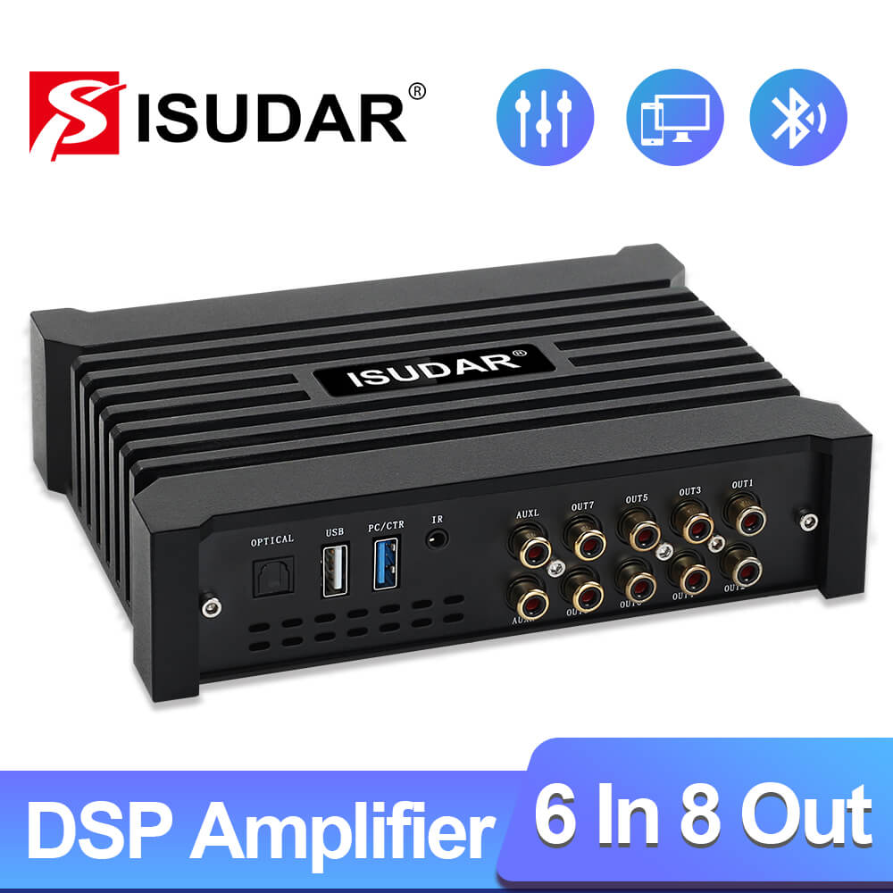ISUDAR Car DSP DA608 Amplifier 8 Channel for Speakers Audio Sound ...