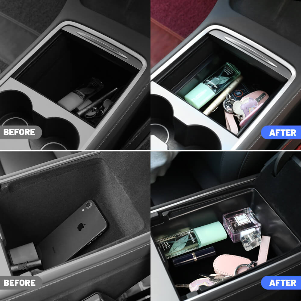 ISUDAR Storage Box for 2021-2023 Tesla Model 3 Model Y 4 Pieces Car ...