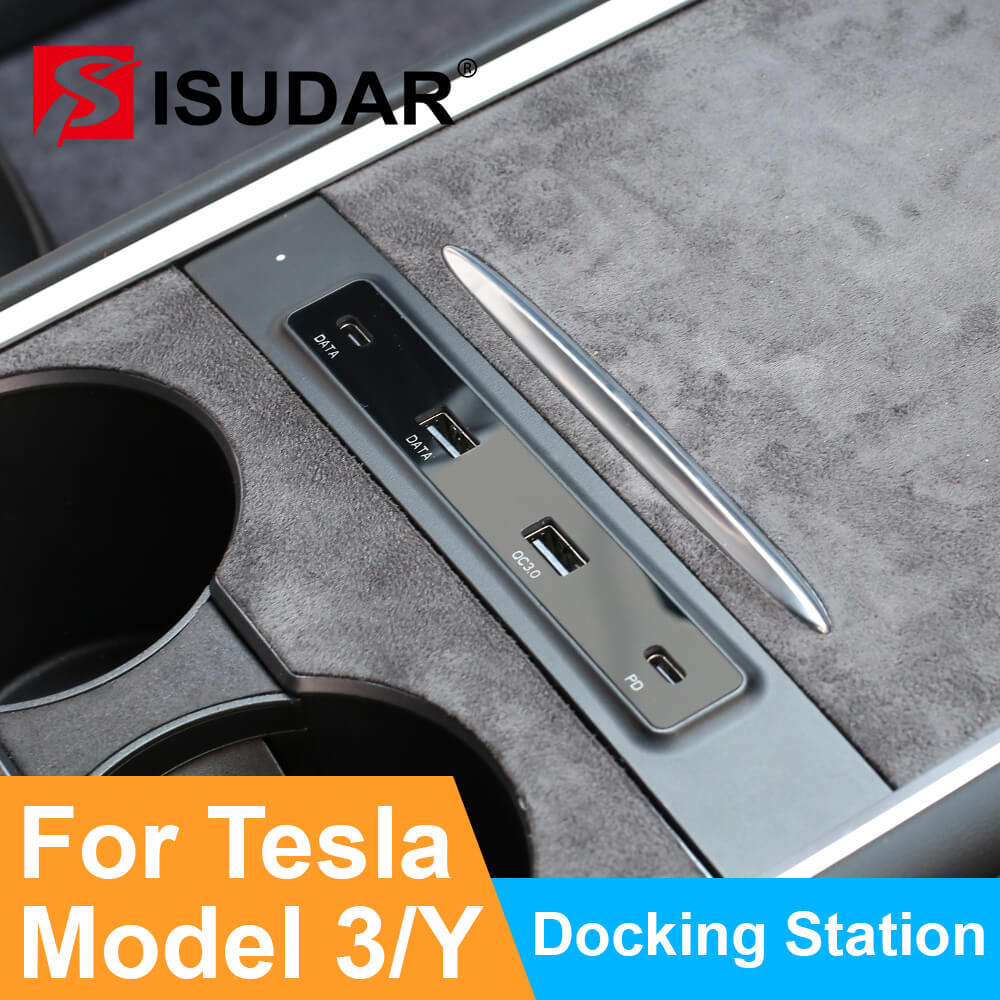 SUDAR USB Docking For Tesla Model Y Model 3 2021 USB HUB Splitter ...