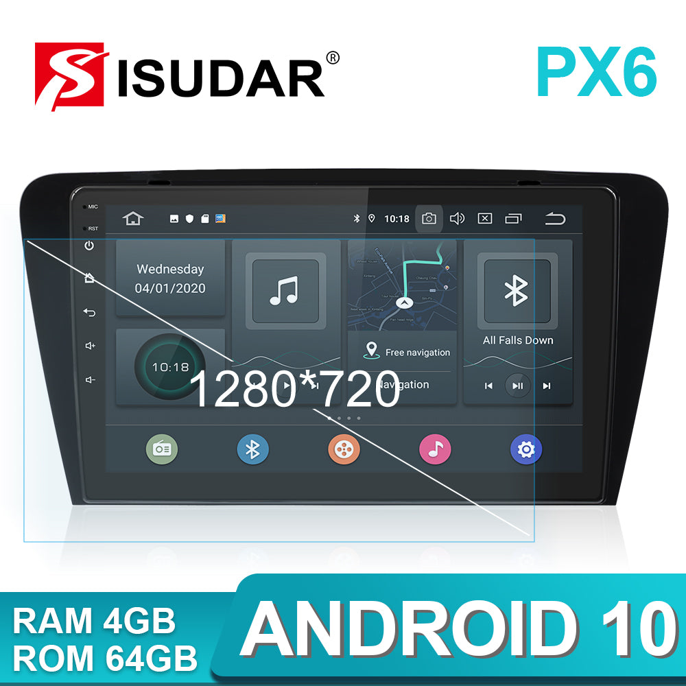 Isudar 1 Din 10.1 inch Android 10 Radio For VW/Skoda/Octavia 2014 ...