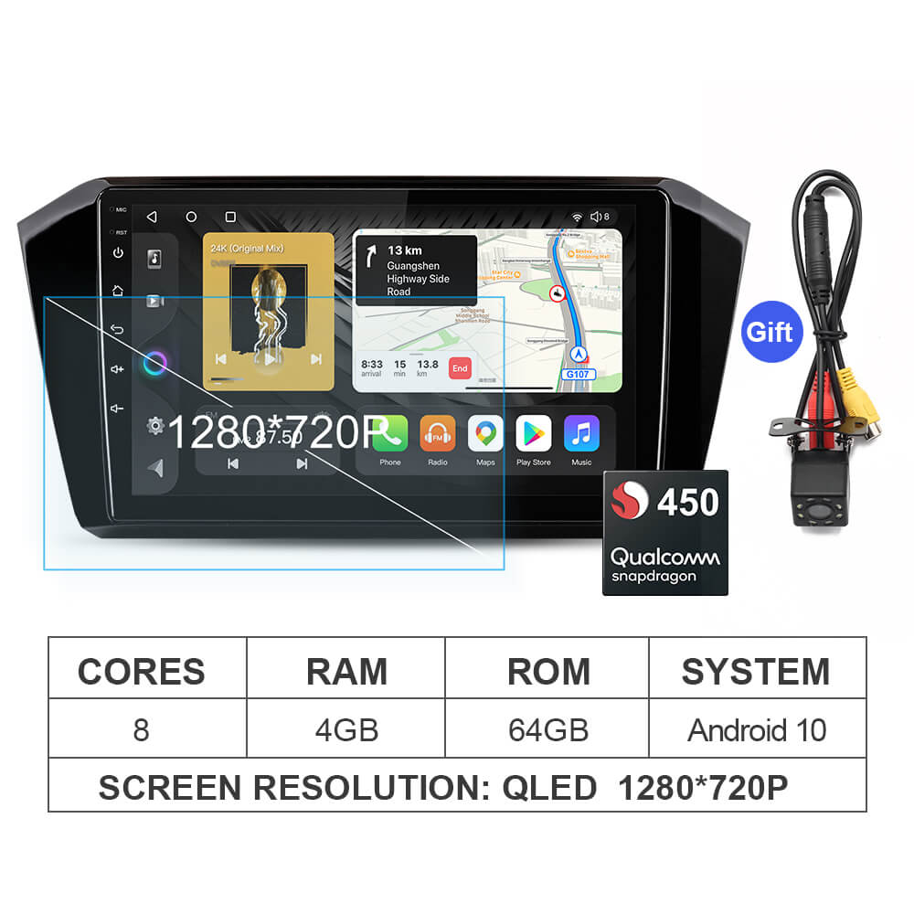 Qualcomm QLED Android Car Radio For VW/Volkswagen Passat B8 2015 ...