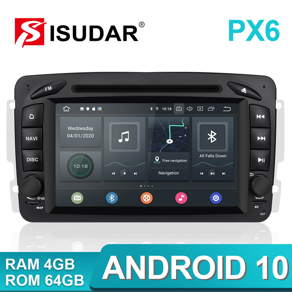 ISUDAR 2 Din Auto Radio Android 10 For Mercedes/Benz/CLK/W209/W203/W208 ...